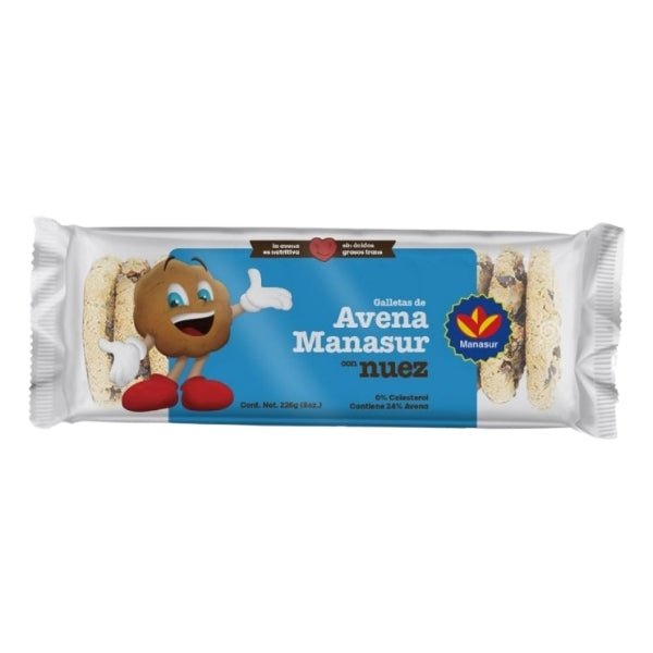 GALLETA AVENA NUEZ 226GR.MANASUR – Super Mode SA de CV