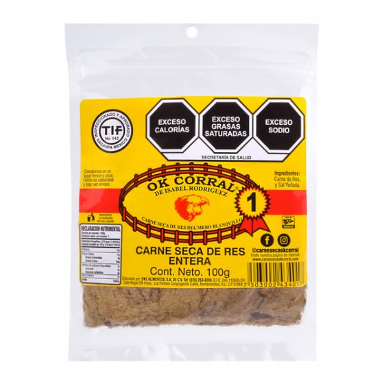 CARNE SECA 100GR.ROLLO OK CORRAL – Super Mode SA de CV