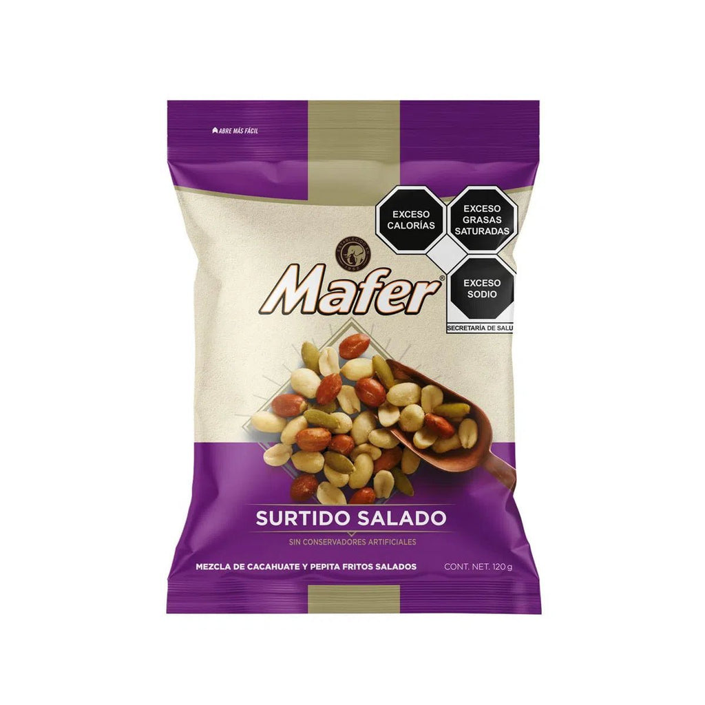 CACAHUATE SURTIDO SALADO 120G. MAFER – Super Mode SA de CV